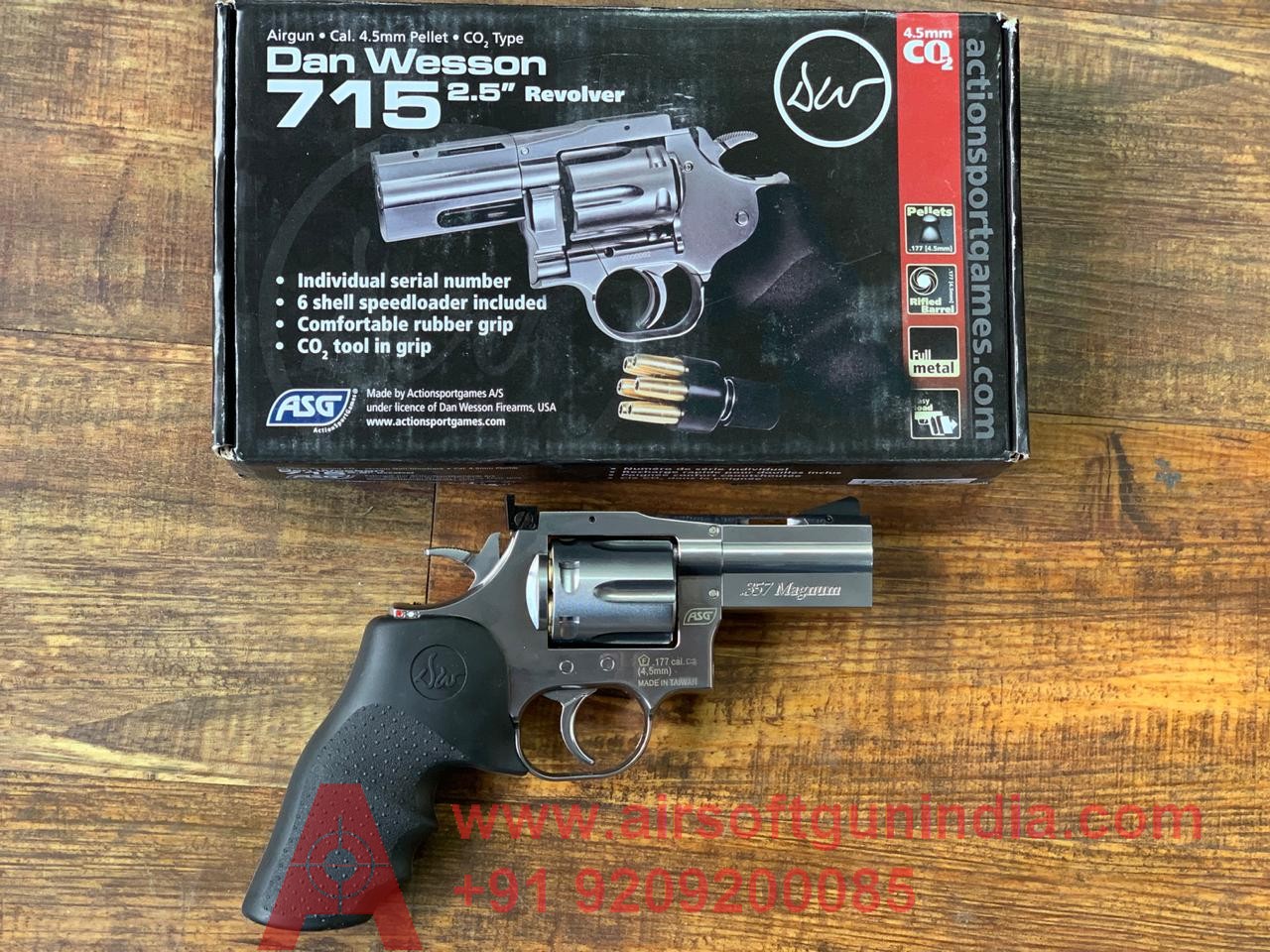 Dan Wesson 715 2.5 inch CO2 Pellet Revolver, Silver By Airsoft Gun India