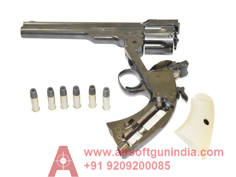 SCHOFIELD REVOLVER 6 inch STEEL GRAY CO2 4.5MM BB BY AIRSOFT GUN INDIA