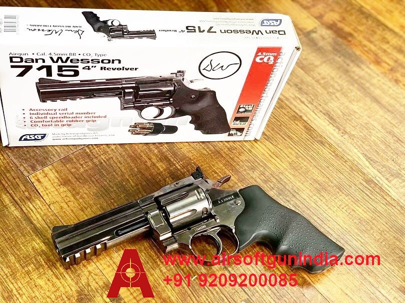 Dan Wesson 715 4 inch CO2 BB Revolver, Steel Grey by Airsoft gun india