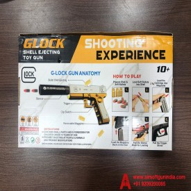 Shell Ejecting Glock 18 Soft Bullet Airsoft Pistol - Blue Toy Gun for Kids