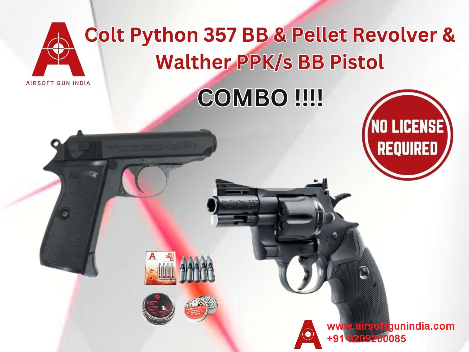 UMAREX Colt Python 357 Pellet And BB Revolver And Walther PPK/S BB Pistol.