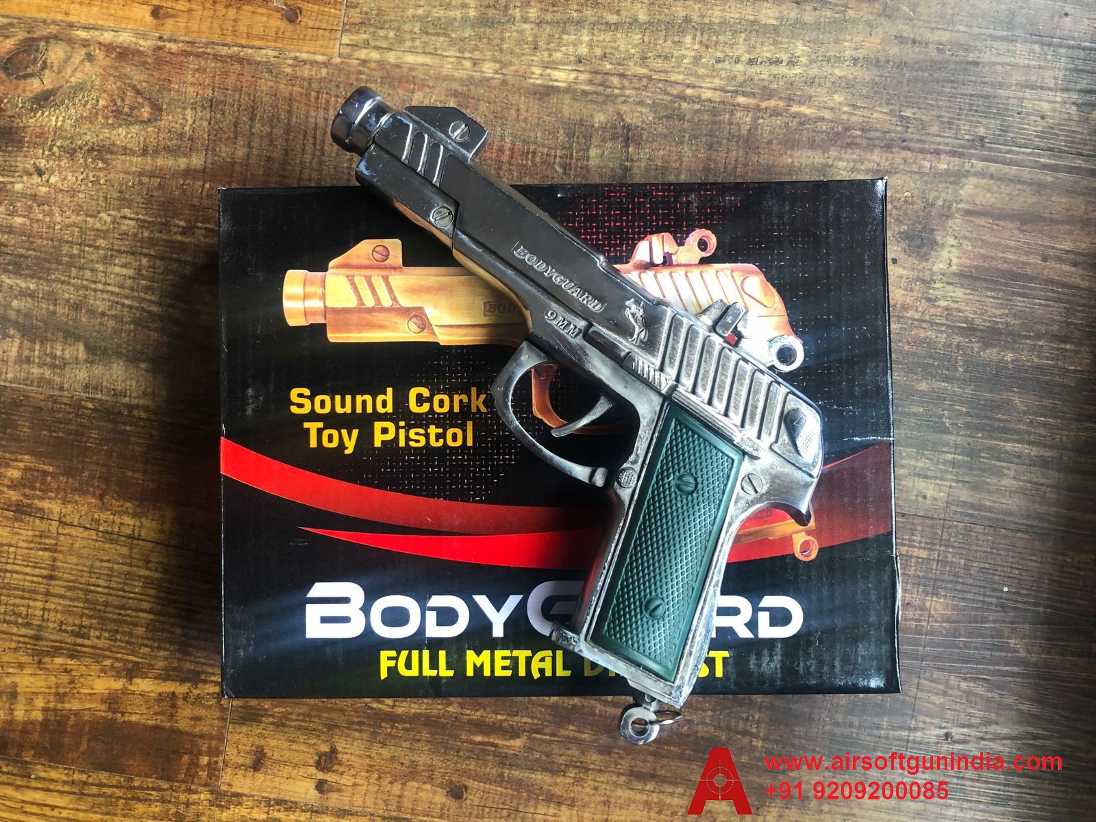 Cork Toy Sound Gun Silver Texture By Airsoft Gun India