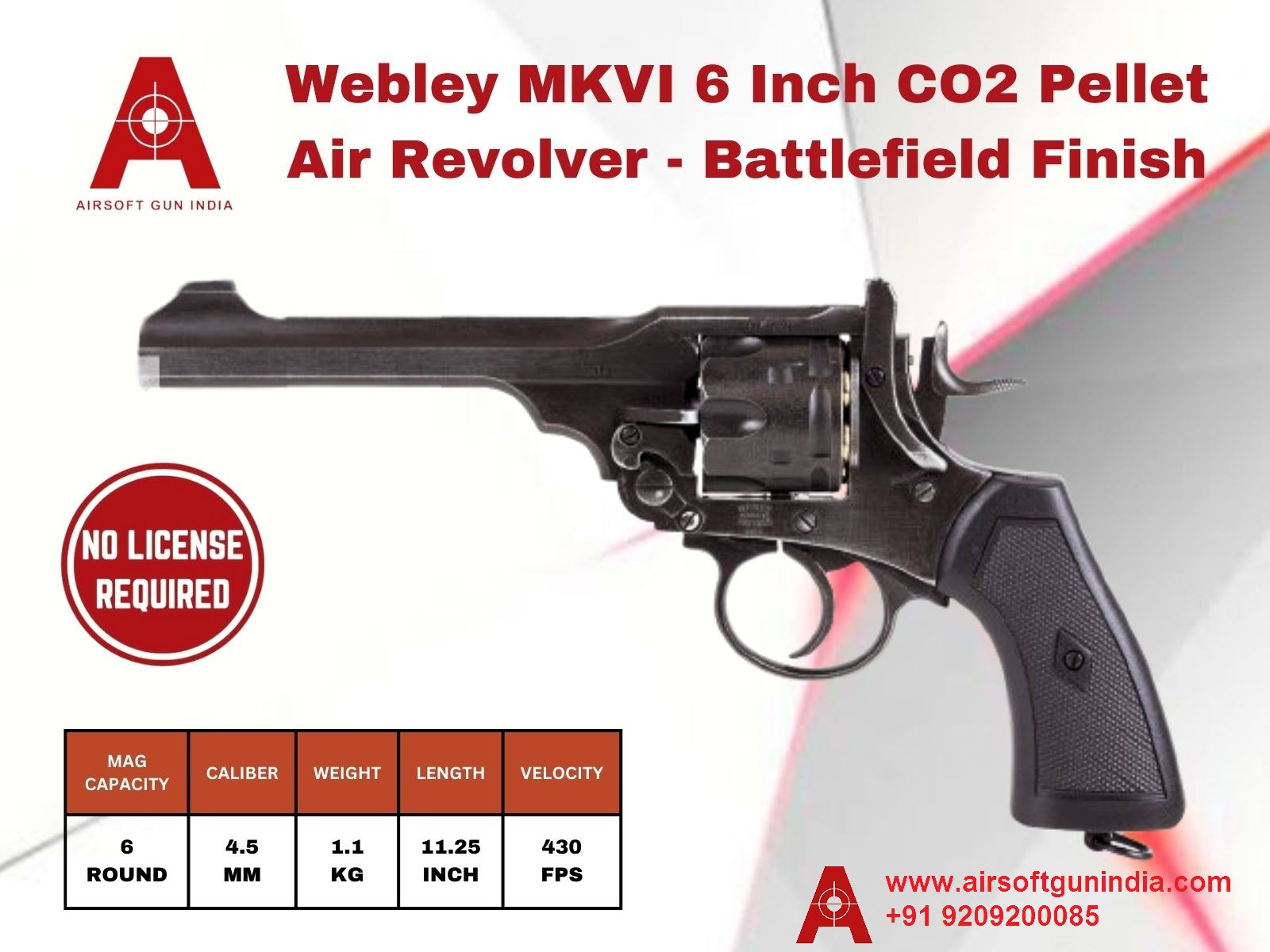webley MKVI co2 pellet revolver by Airsoft gun India - Airsoft Gun India
