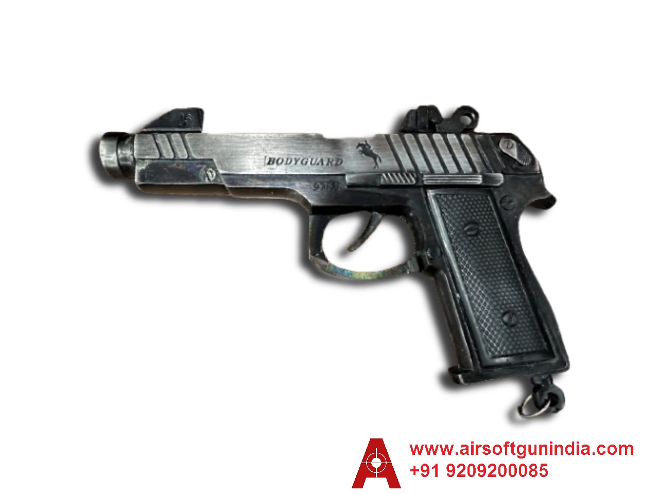 Cork Toy Sound Gun Black And Silver Texture By Airsoft Gun India