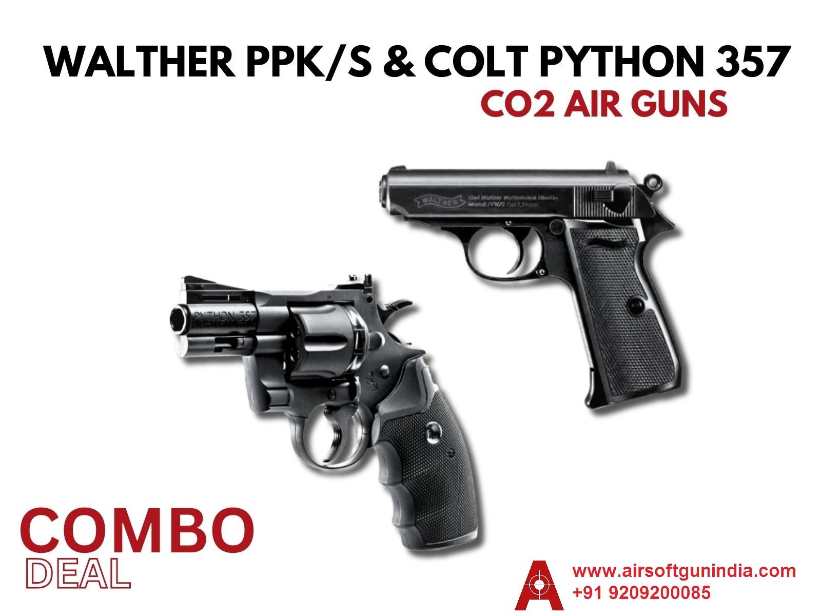 UMAREX Colt Python 357 Pellet And BB Revolver And Walther PPK/S BB Pistol.
